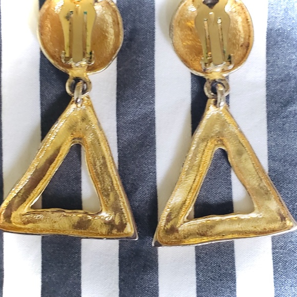 Vintage | Jewelry | Vintage Gold Triangle Earrings | Poshmark